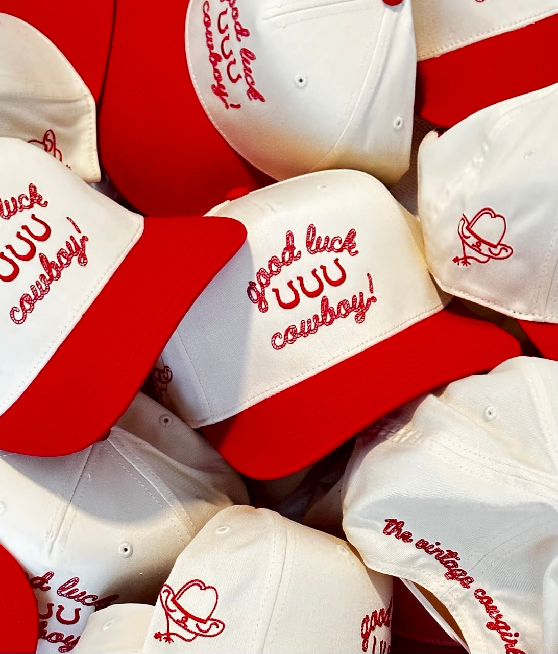 GOOD LUCK COWBOY HAT IN RED – The Vintage Cowgirl